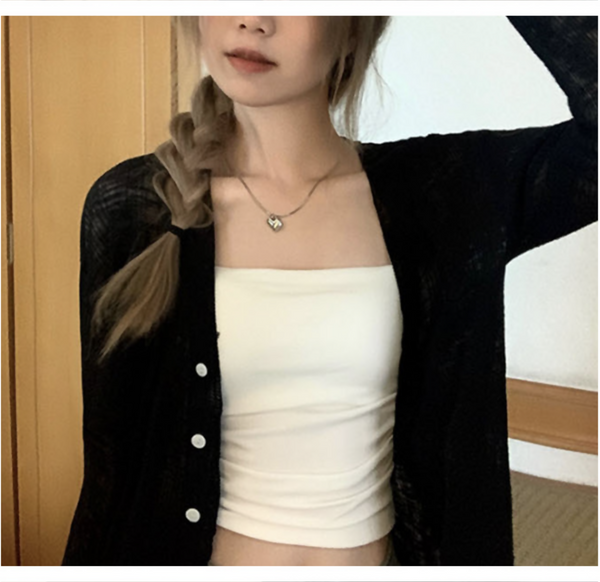 [청담캘리] 2종 이너 캡내장 사이드 셔링 스퀘어 크롭 캡나시 [1+1] - ODKSHOP