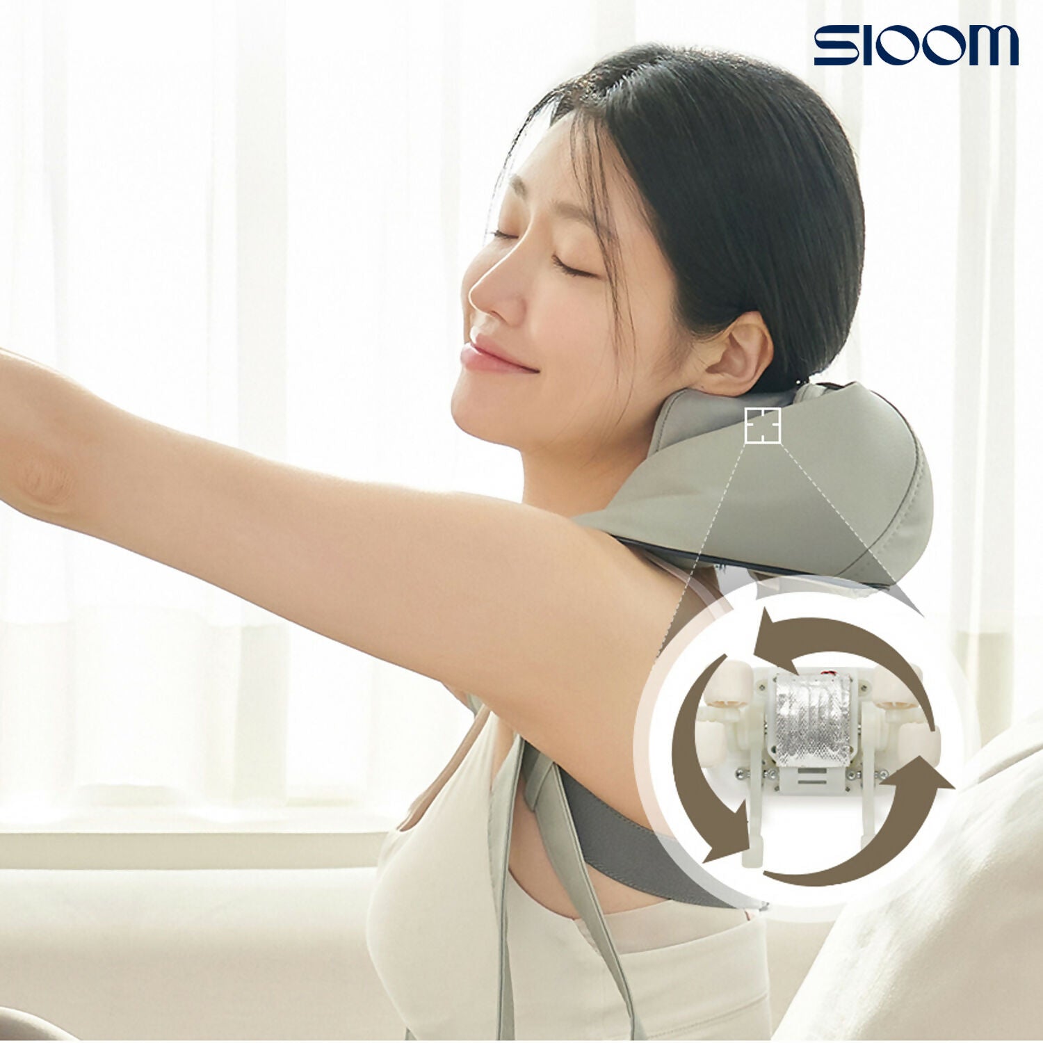 [슬룸] SLOOM 넥숄더 힐링케어 목 어깨 마사지기 #최적의마사지볼 #45도 온열 - ODKSHOP